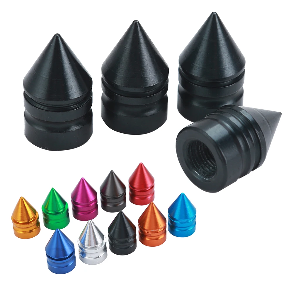 4x-Aluminum-Bullet-Car-Truck-Air-Port-Cover-Tire-Cone-Rim-Valve-Wheel ...