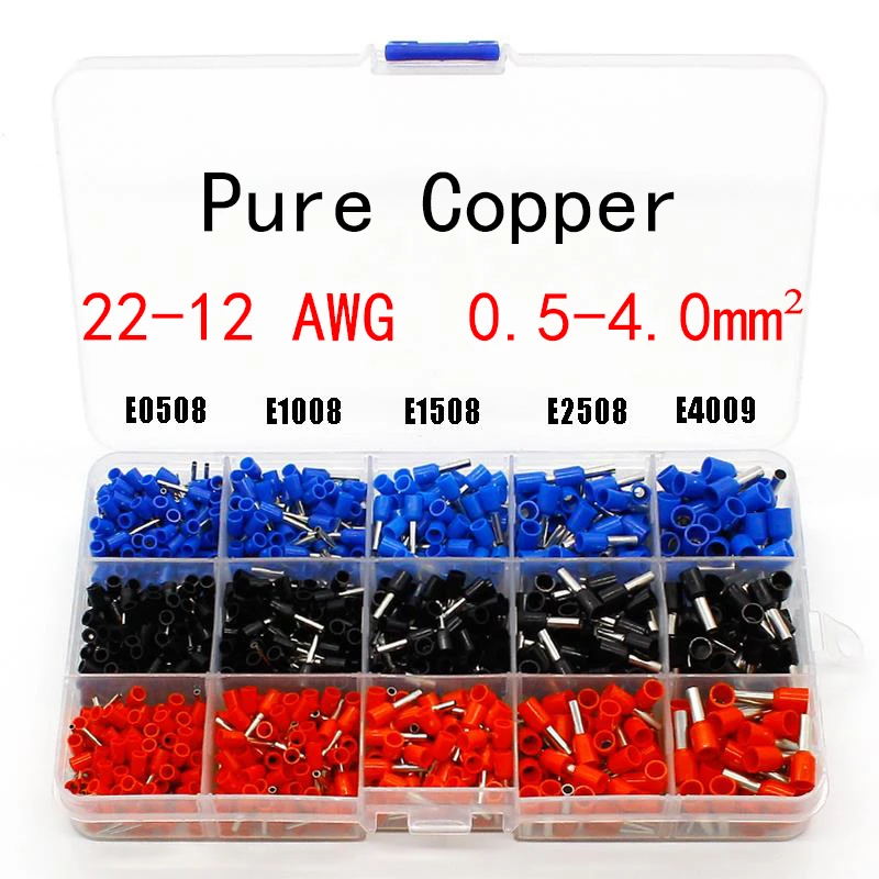 1065pcs/set 3 colors 22~12AWG Wire Copper Crimp Connector Insulated ...