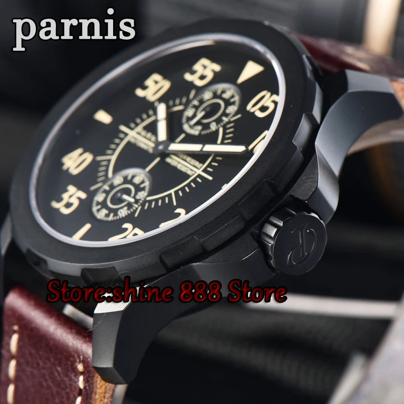 2017 Newest Men's Mechanical Watches Parnis 44mm Power Reserve Pvd Caes ...