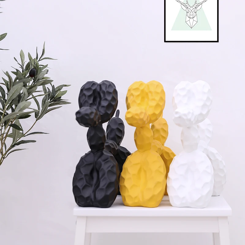 Nordic Lumpy Balloon Dog Bump Cute Animals Resin Sculpture Living Room ...