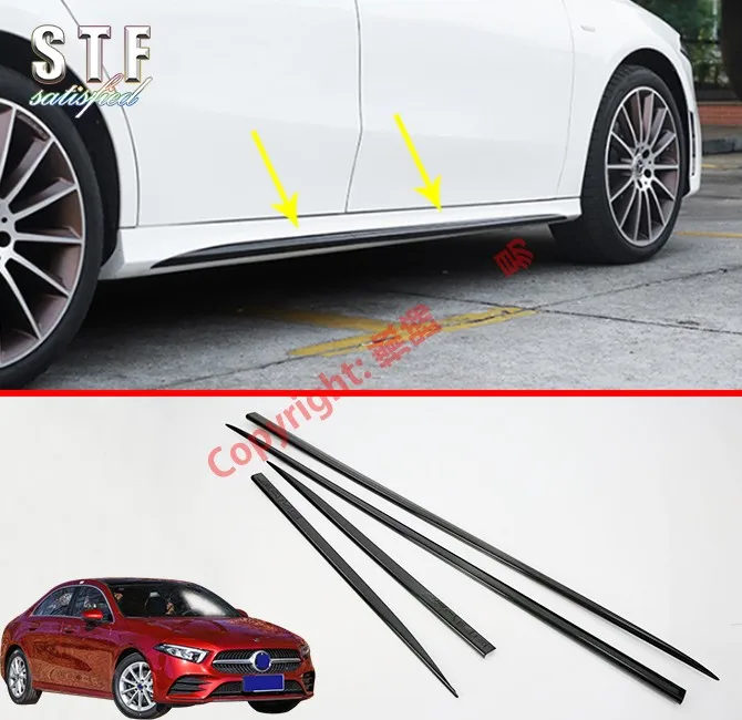 Black-ABS-Chrome-Side-Door-Body-Molding-Trim-For-Benz-A-Class-W177-2019 ...