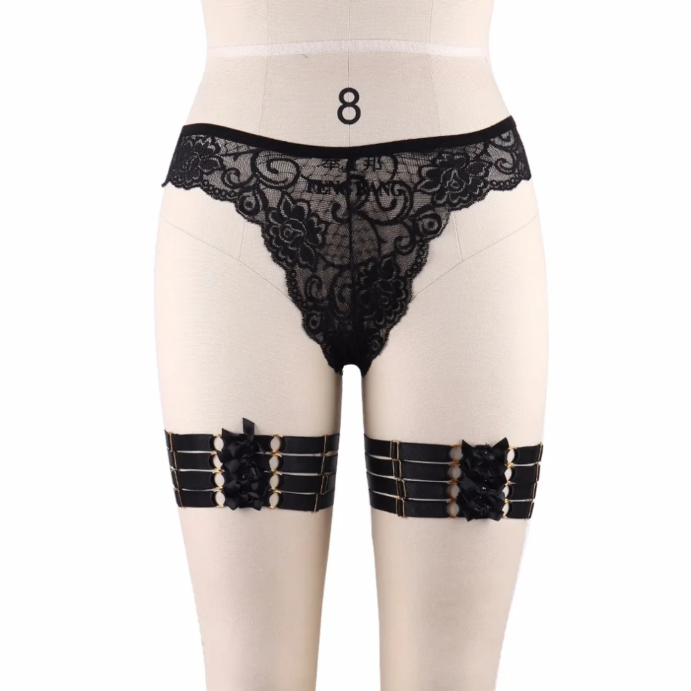 P0133 1 - Jarretière noire sexy pour jambes, 2 modèles, Sangles élastiques pour cuisse, Bas de ...