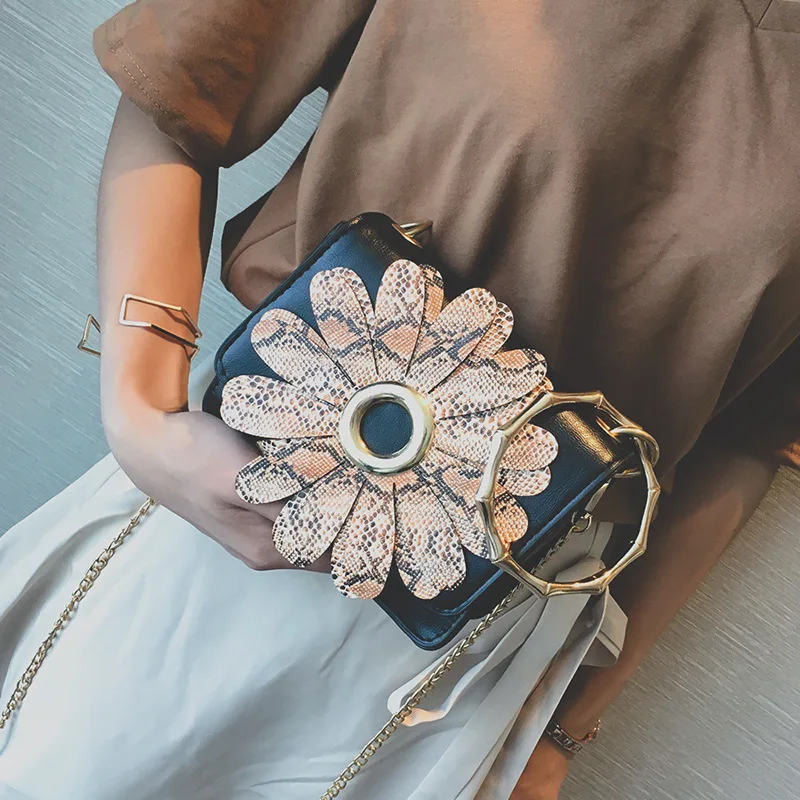 Women Floral Chian Crossbody Bags Ladies Fashion Small Round Ring ...