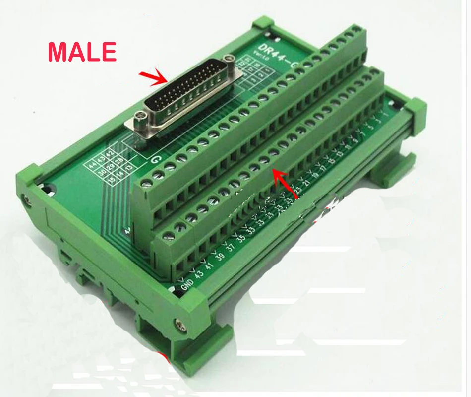 44 Pins Db44 D-sub Dr-44 Male Female Terminal Pcb Module Breakout Board ...