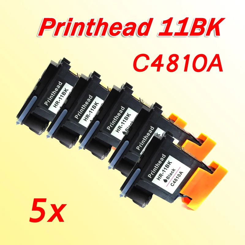 5x black printhead compatible for hp 11 C4810A BusinessInkjet1100dtn ...