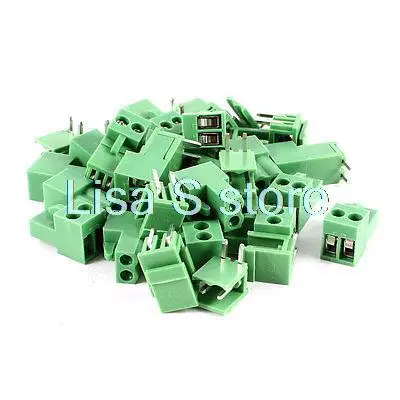20 Pcs 2Pin 3.96mm Spacing PCB Screw Terminal Block Connector 300V 10A ...