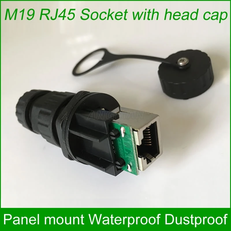M19 Rj45 Waterproof Connector Outdoor Ap Socket Gigabit Straight Head ...