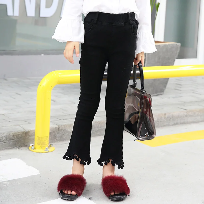 4 5 6 7 8 9 10 11 12 13 Years Girls Skinny Flare Pants 2017 Casual ...