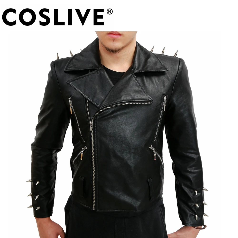 Jaqueta de Motoqueiro Fantasma Nicolas Cage Cosplay Coslive Preto dos ...