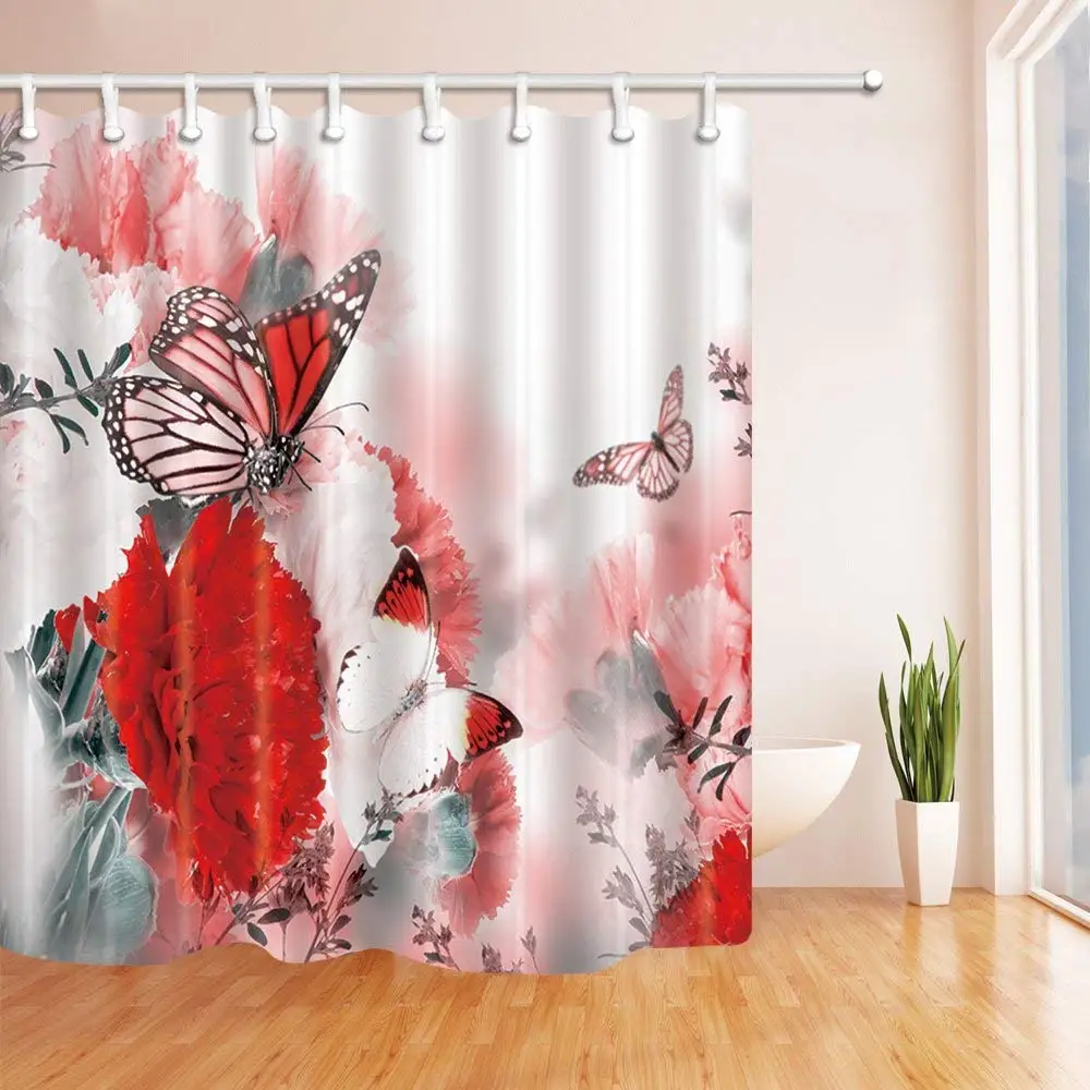 Floral Decor Red Flower With Butterflies For Mothers Day T Shower