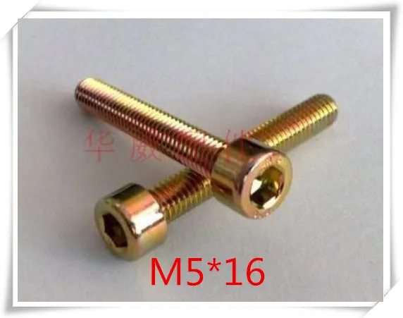 10pcs/lot DIN912 M5*16 M5 x 16 Brass Hexagon Hex Socket Cap Head Screw ...
