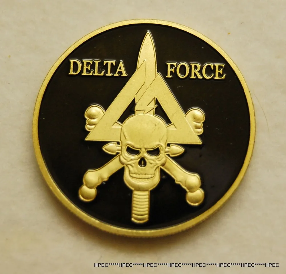 US ARMY FORCE 24k Plated Black Enamel Coin RANGERS SPECOPS Special ...