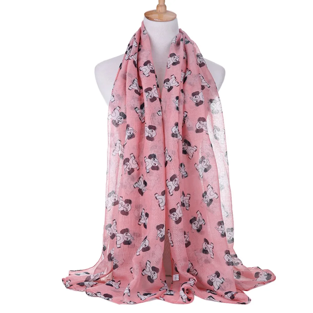 2018 New viscose Women's Small Elephant Animal Print Scarf Wrap Shawl ...