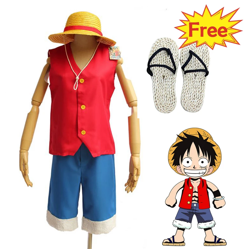 One piece Monkey D luffy cosplay costume halloween cosplay pour garçon ...
