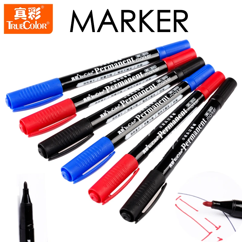 12pcs/Double Head Whiteboard Marker Red Black Blue Ink Pen Erasable ...