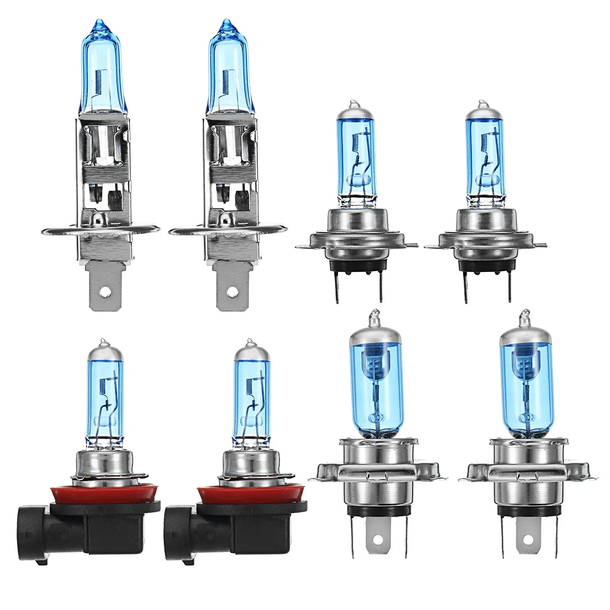 2Pcs Bright H1 H4 H11 H7 Car Light Bulb Lamp White 100W Auto Fog Light