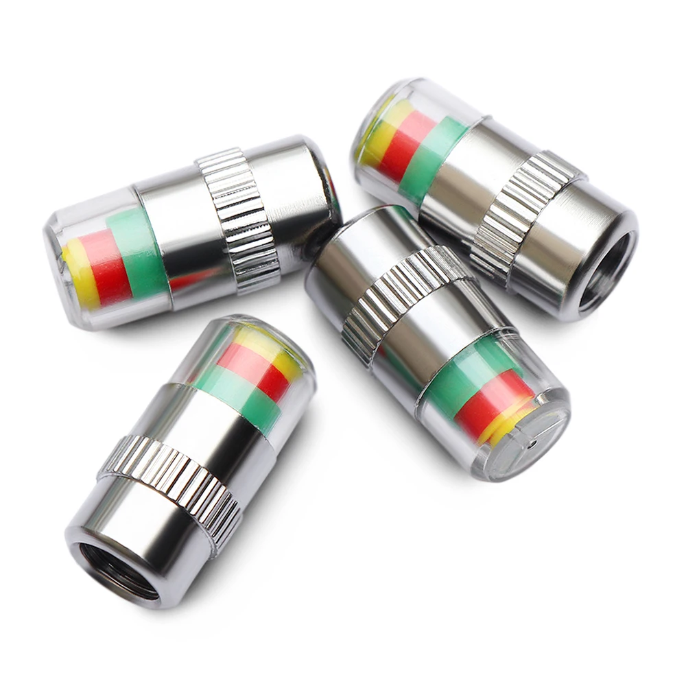 4PCS Car Tire Valve Caps Pressure Gauge Monitor Indicator Tpms ...