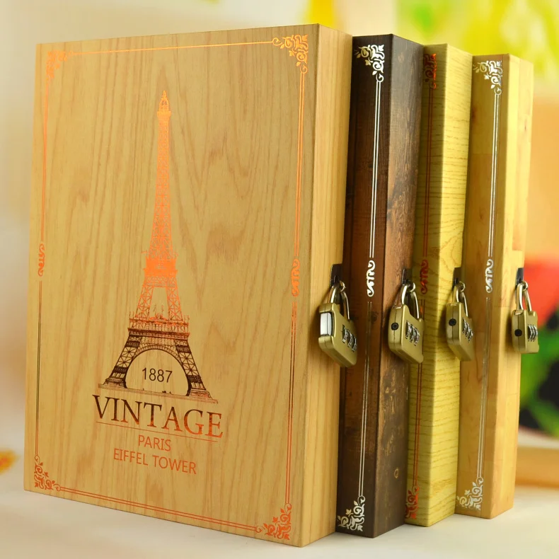 Mercii Vintage Paris Eiffel Tower Diary Book Secret Retro Notebook With ...