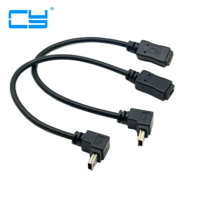 90 Degree Up & Down Direction Angled Mini USB 5 Pin Male to Female ...