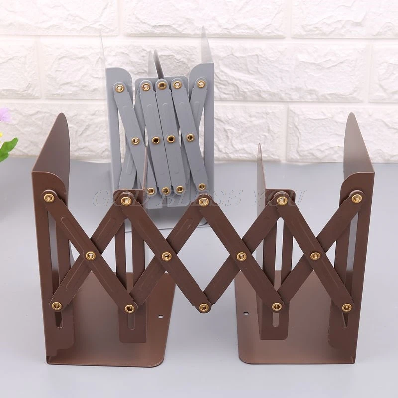 Extension Adjustable Metal Bookends Heavy Duty Book Desktop File Folder ...