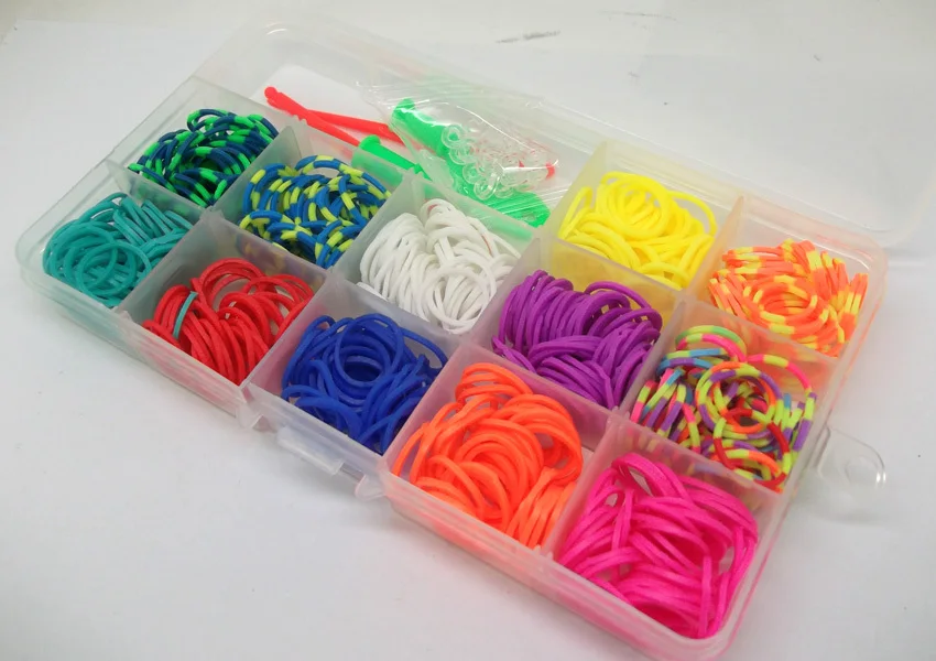 Free Shipping 12 color box set Rubber loom bands kit including ( 480pcs ...
