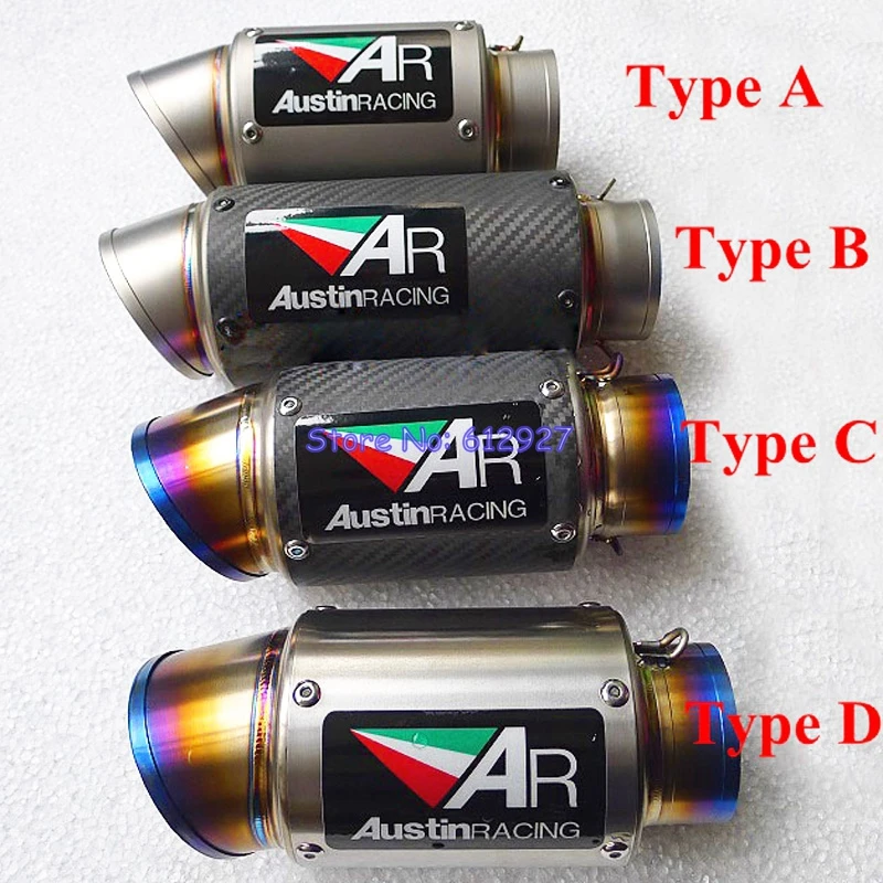 Universal Inlet 51mm 61mm 63mm 65mm Customized AR Motorcycle Exhaust ...