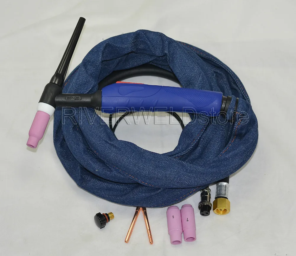 WP26 12E 12 Foot 200Amp Air Cooled TIG Welding Torch Complete 4 Meter 2 ...