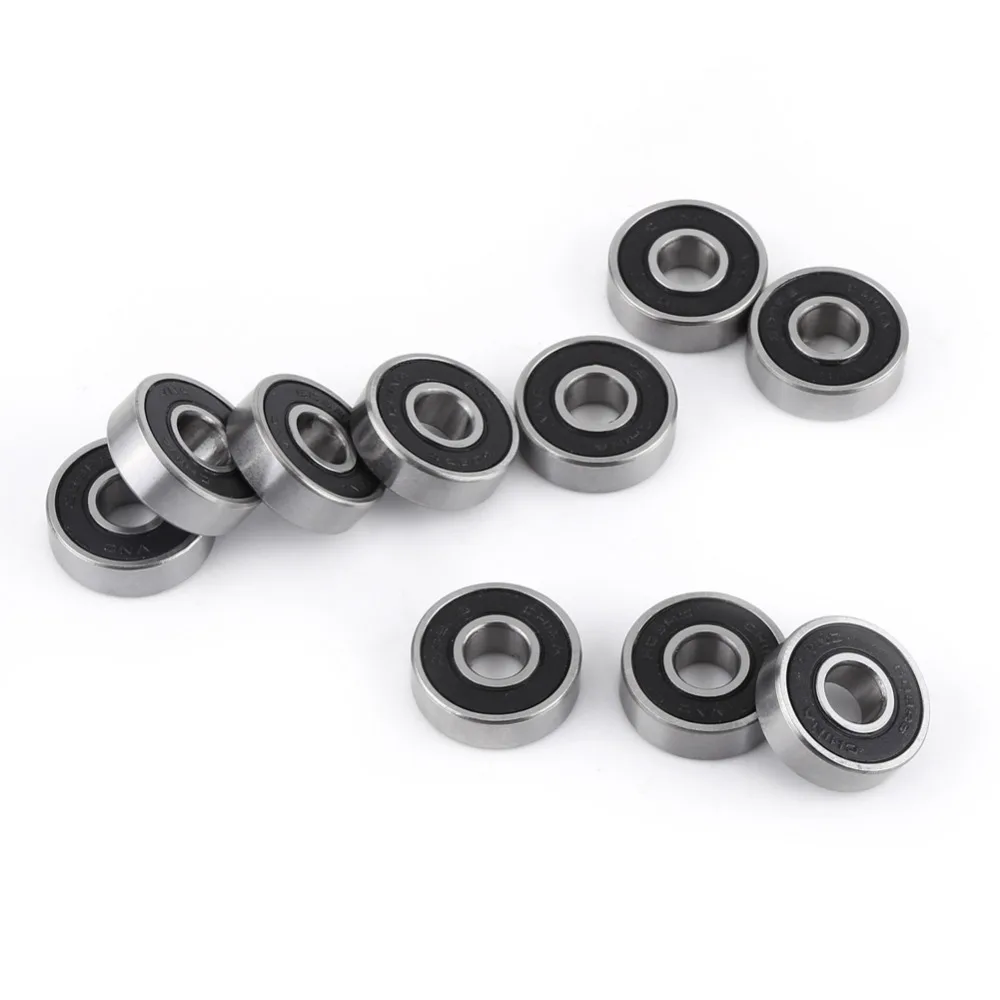 10Pcs/set 608 2RS Ball Bearing ABEC-5 8X22X7 mm Deep Groove Steel ...