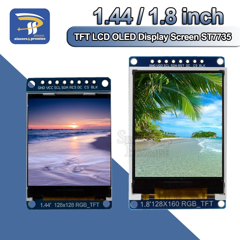 SPI 풀 컬러 TFT IPS LCD 디스플레이 모듈 보드, OLED ST7735 교체, 3.3V 1.44 1.8 인치 직렬 ...