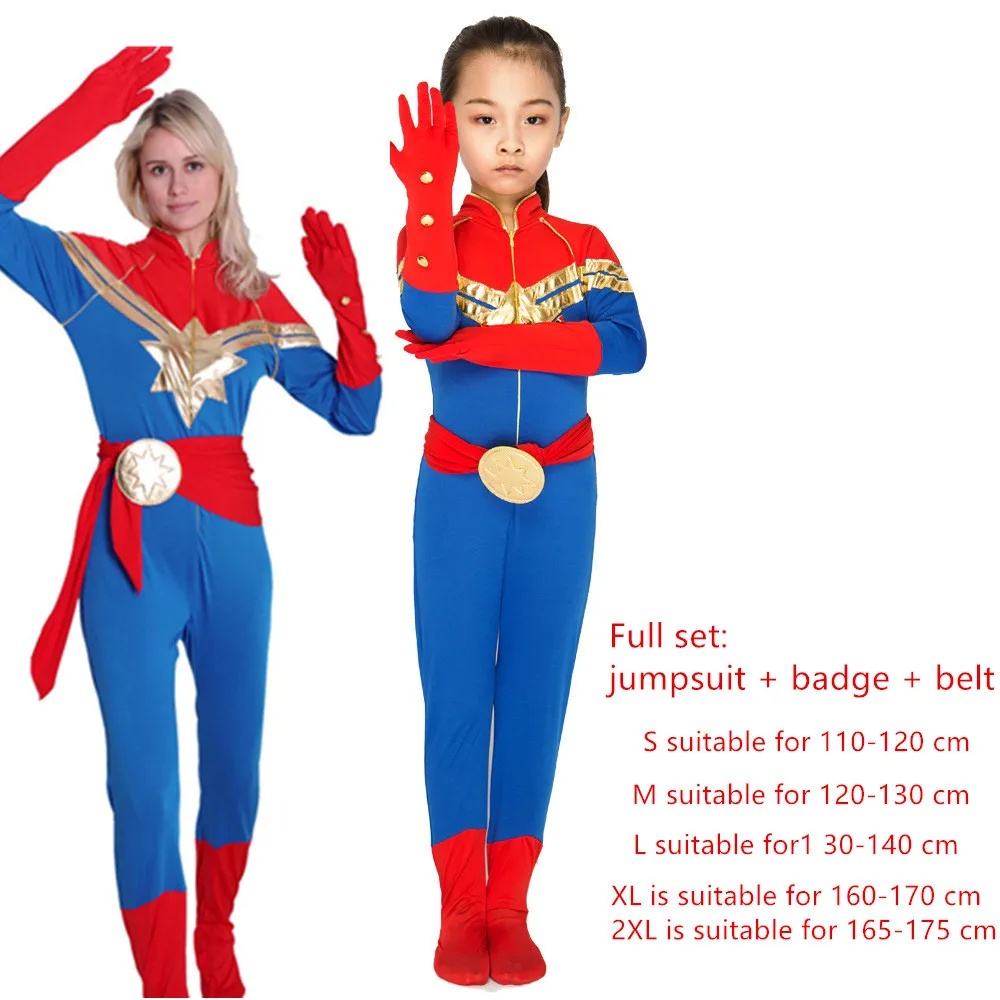 Captain Marvel Kids Superhero Costume Ms Marvel Carol Danvers Girls ...