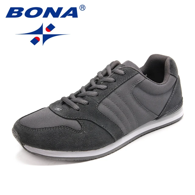 BONA New Classics Style Men Running Shoes Suede Mesh Men Takkies Lace ...