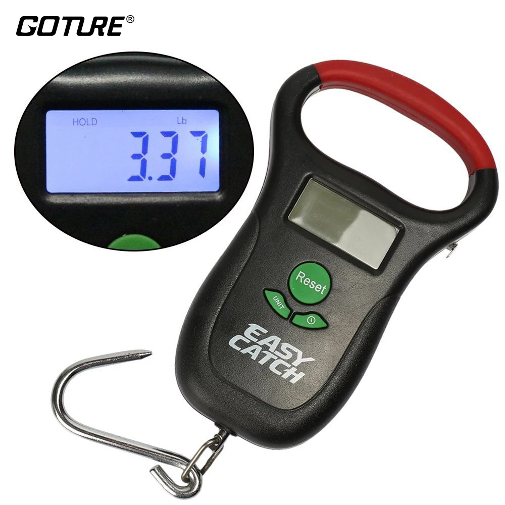 Goture Digital Fishing Scale with Tape Measure LCD Display Waterproof ...