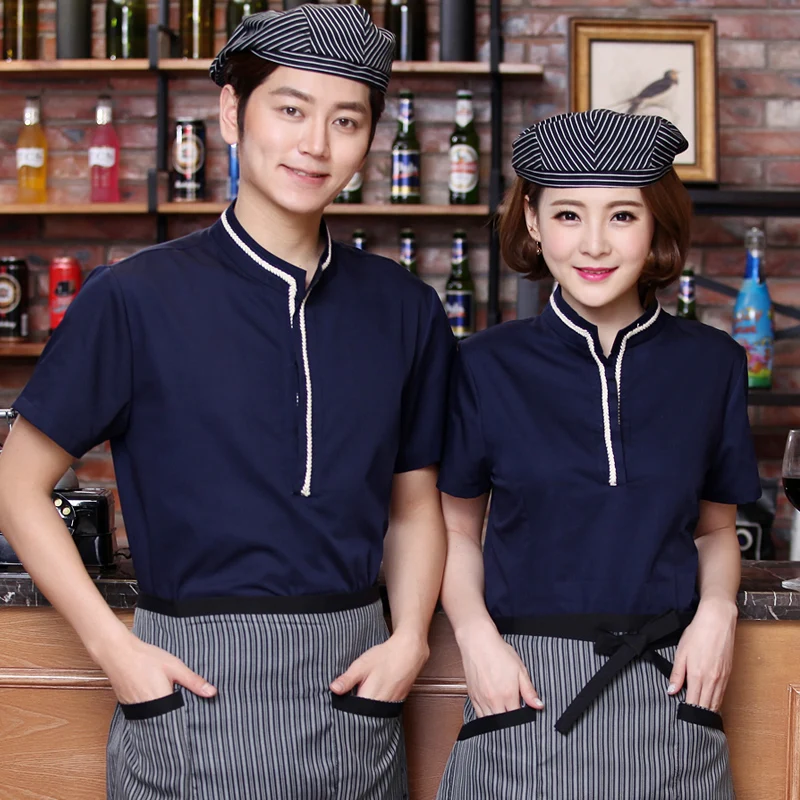 Hotel Restaurant Waiter Work Wear Summer Sleeved Uniforms Clothing ...