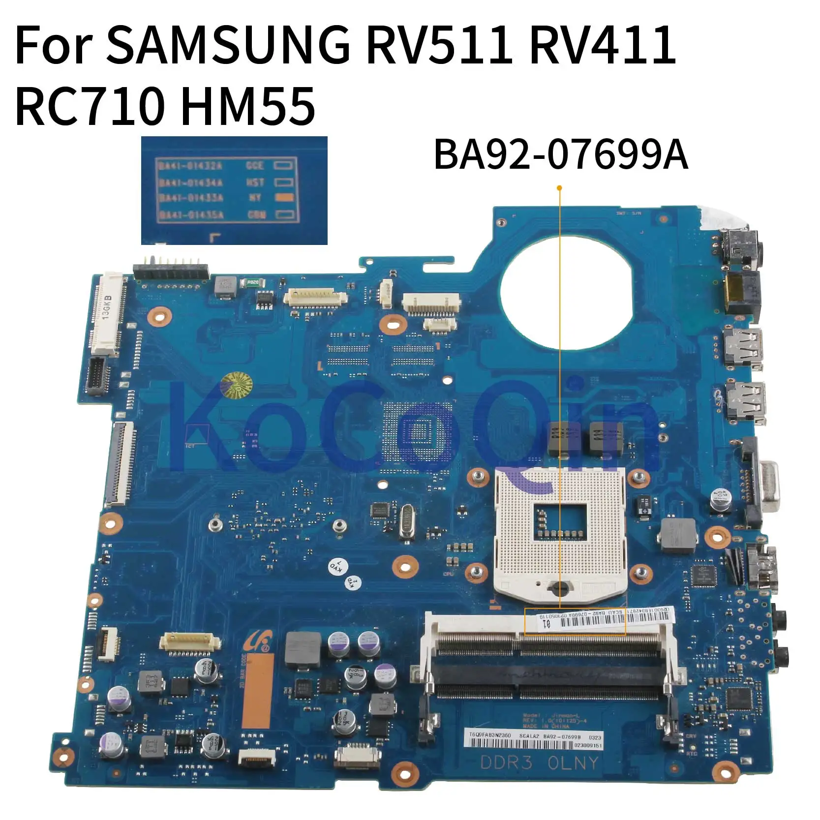 KoCoQin-Laptop-motherboard-For-SAMSUNG-NP-RV411-NP-RV511-RV511-RV411 ...