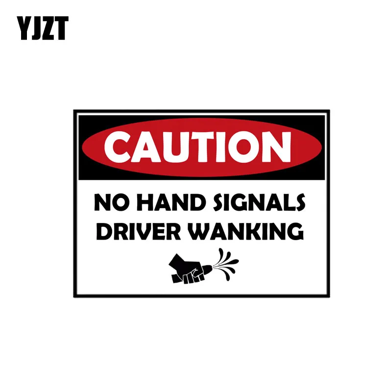 YJZT-15CM-11CM-Caution-No-Hand-Signals-Driver-Wanking-PVC-Decal-Car ...