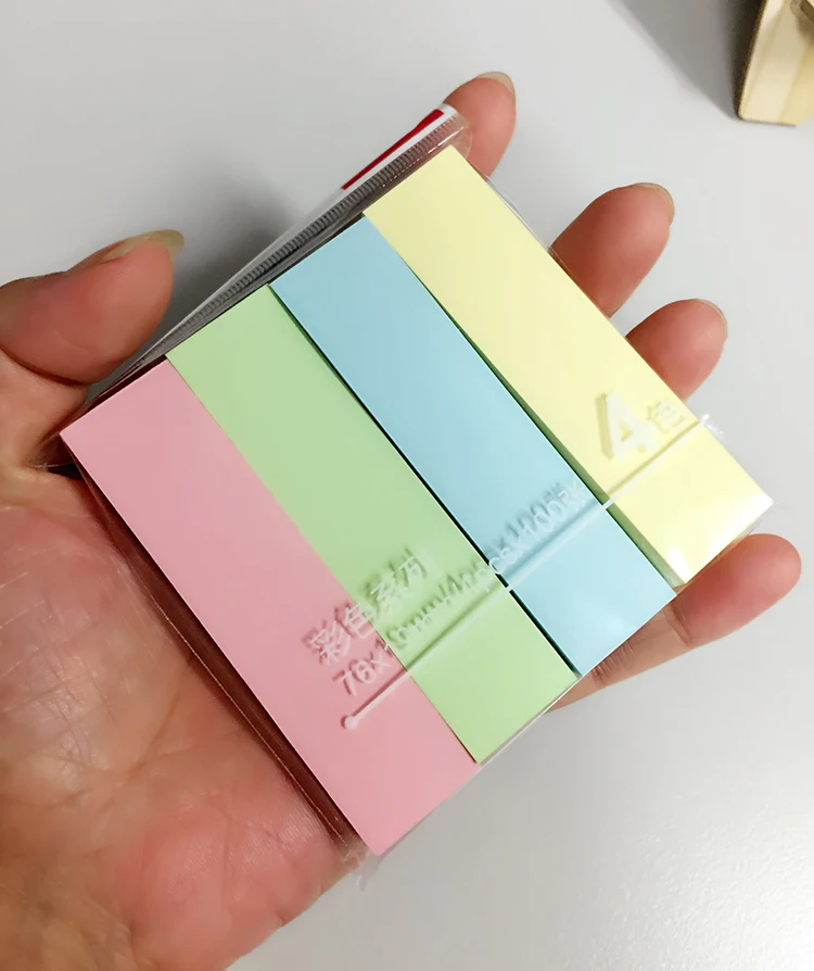 Memo Pads Deli 7730 Meon Film Labels 4 Color Sticky Pad Post It memo-pads-deli-7730-meon-film-labels-4-color-sticky-pad-post-it
