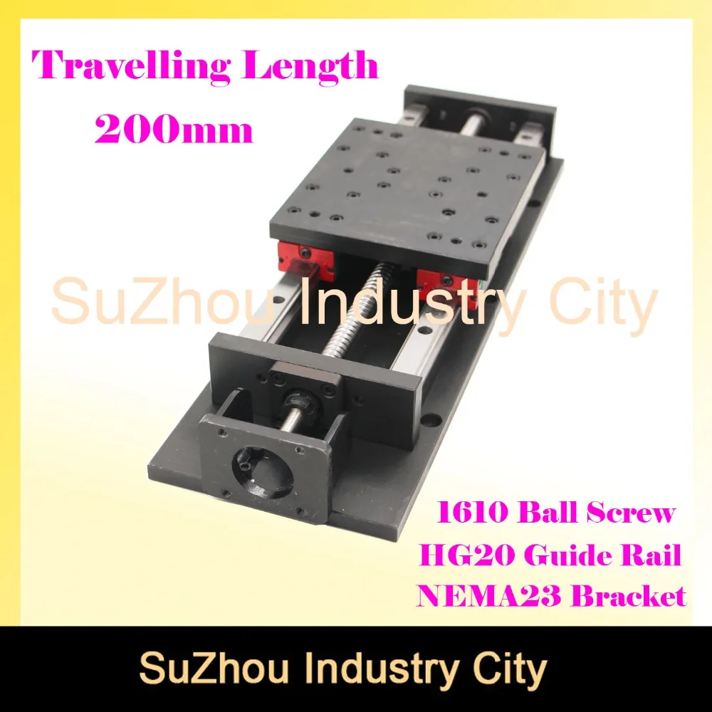 High Precision Sliding Table Traveling Length 200mm Hg 20 Linear Guide Rail Linear Motion Module