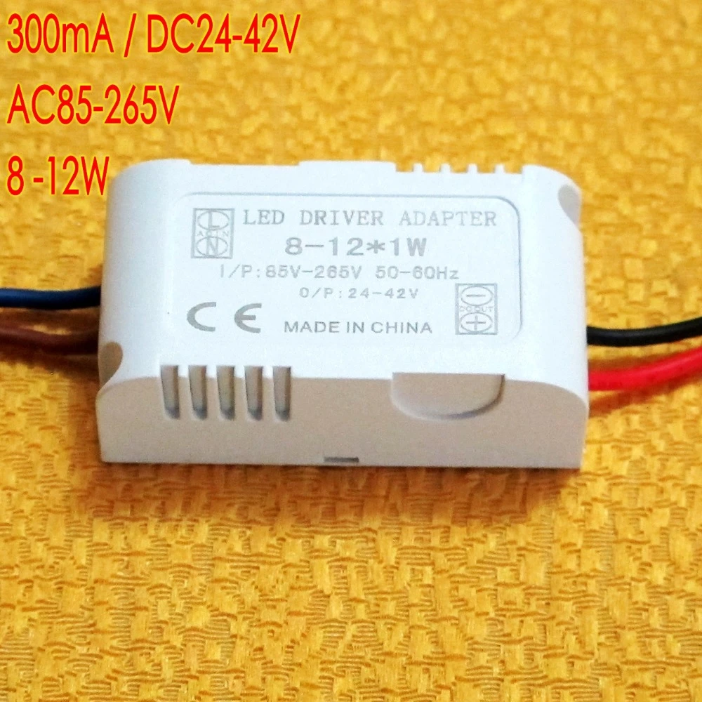 300mA (8 12)x 1W Led Driver 8W/9W/10W/11W/12W Power Supply AC 85V~265V ...