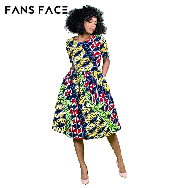 Fans Face Wholesale African Dresses For Women Dashiki Printed Dresses