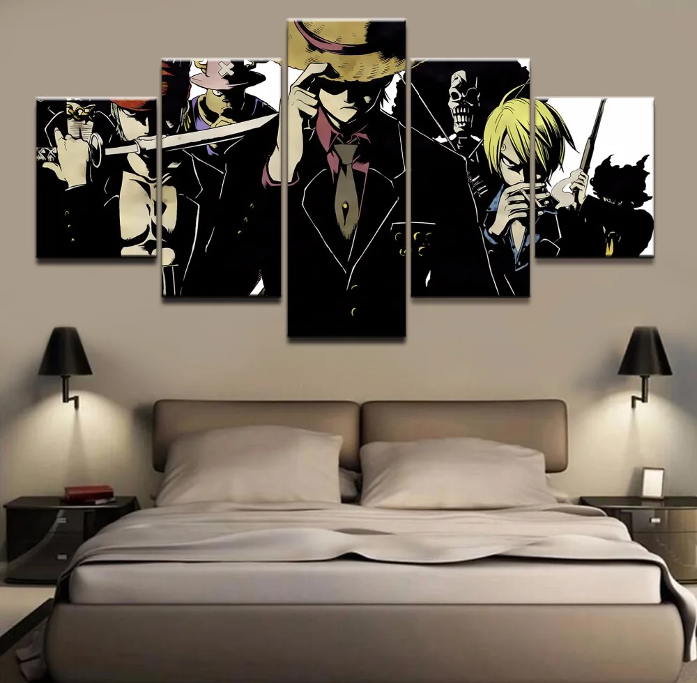 One Piece Characters Canvas Painting Poster | One piece Merchandise ...
