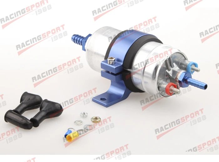 External Fuel Pump 044 for Bosch+Billet Bracket blue+1/2" Inlet 3/8 ...