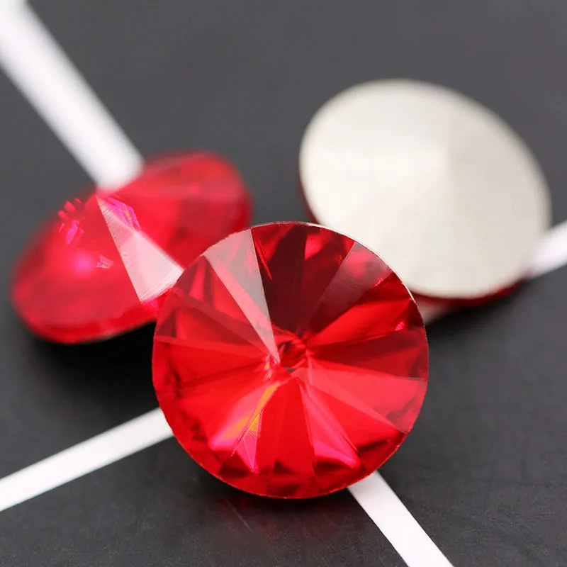 Nova 12mm Alta qualidade Red cristal strass forma redonda de strass ...