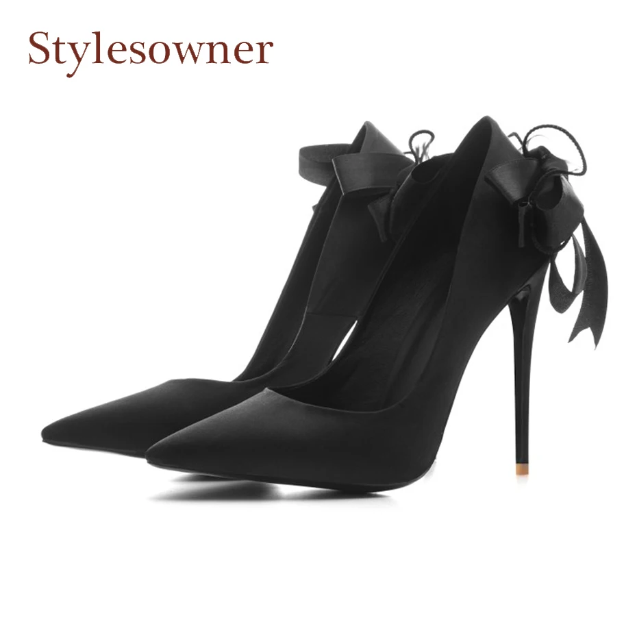 Stylesowner Luxury Silk Spring New Women Pump Sexy Pointed Toe Stiletto