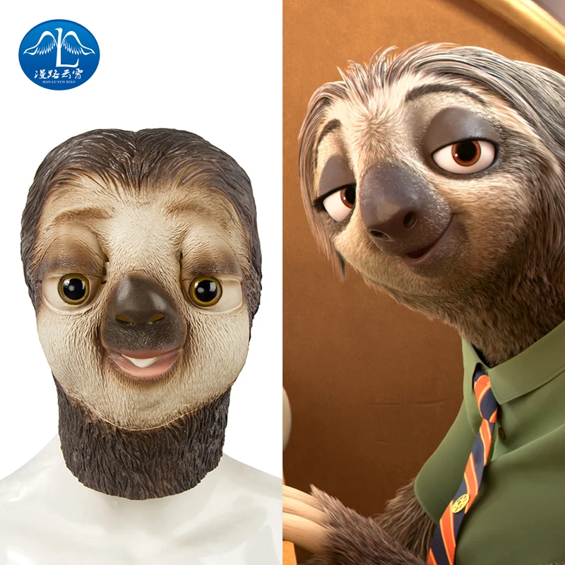 ManLuYunXiao Movie Zootopia Sloth Mask Nick Wilde Latex Full Head ...