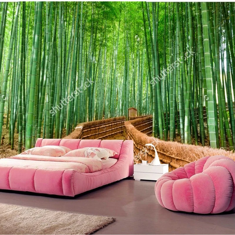 Custom natural scenery wallpaper,Bamboo Forest,3D photos for the living ...