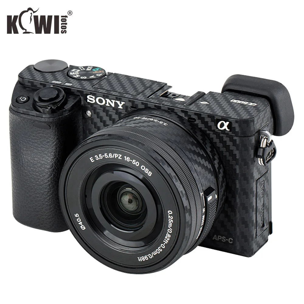 KIWIFOTOS Camera Body Cover Carbon Fiber Film Kit For Sony A6000 +16 ...