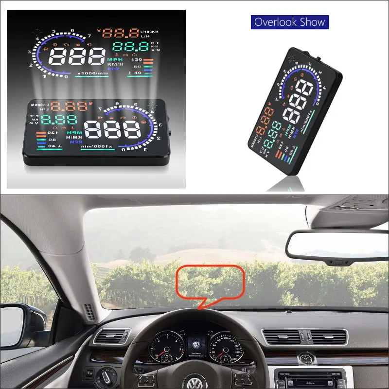 For Volkswagen Vw Passat/cc 2010-2019 Auto Obd2 Hud Car Head Up Display ...