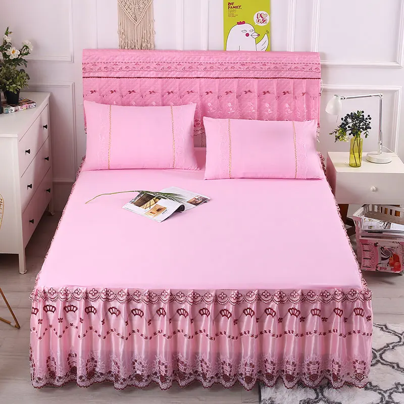 Стеганое покрывало, хлопок, постельное белье, юбка и простыня, два в ...