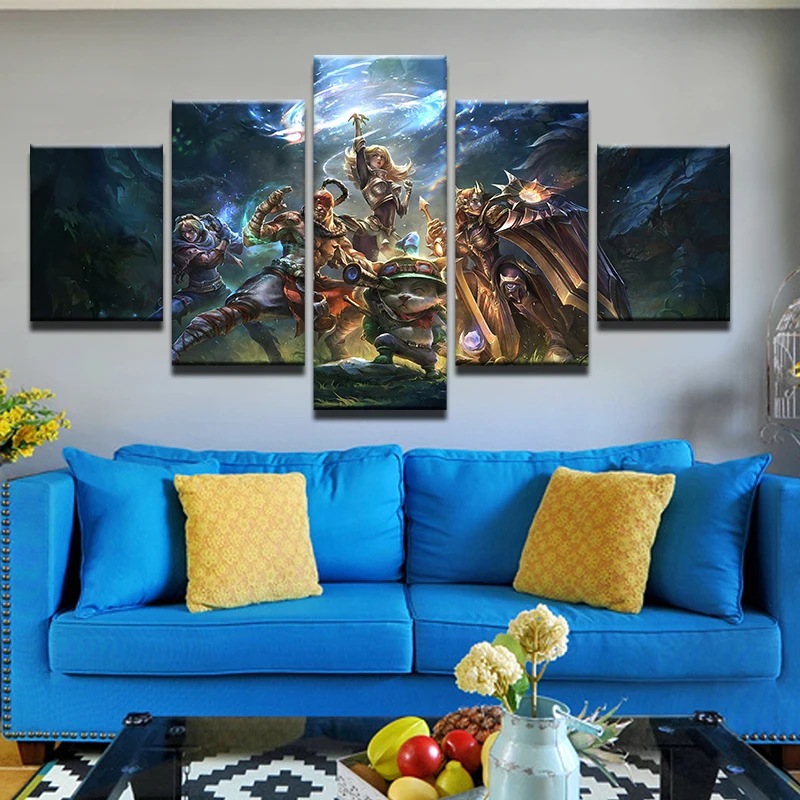 Canvas Living Room Wall Art Frames HD Printed Home Decor Pictures 5 ...