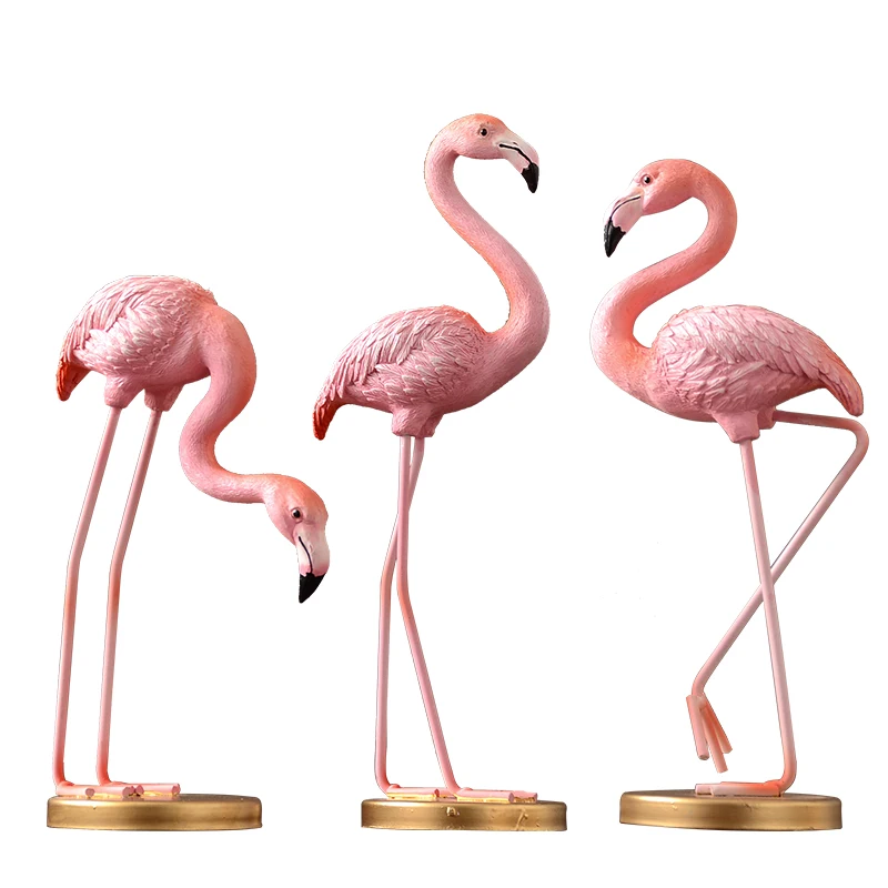 Nordic Resin Flamingo Figurine Small Ornaments Home Decorations Living ...